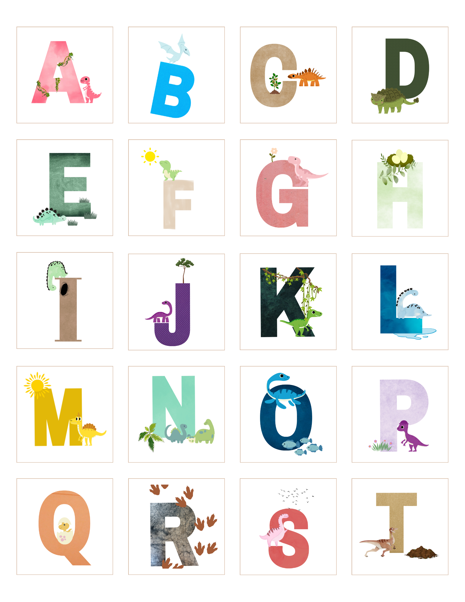 Dinosaur Alphabet Magnet Set – Smallpix Magnet Studio